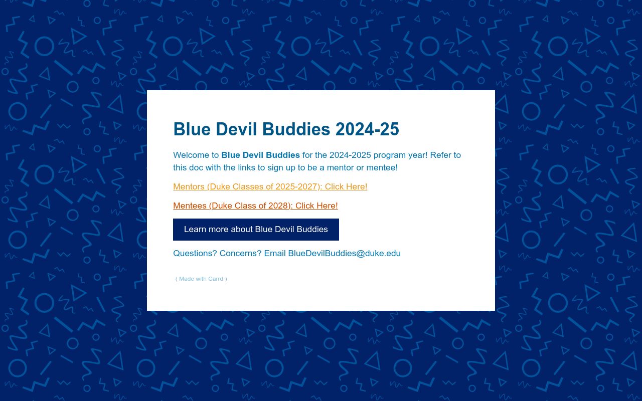 Blue Devil Buddies 2024-25